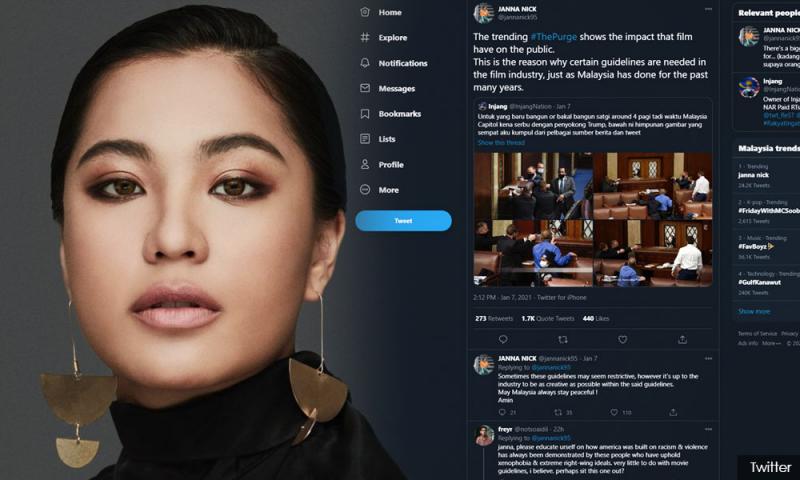 Janna Nick jadi sohor kini di Twitter gara-gara isu tapisan filem