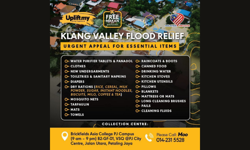 Klang Valley Flood Relief 2021 Campaign